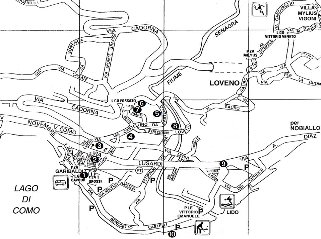 Carte Menaggio- Plan de Menaggio