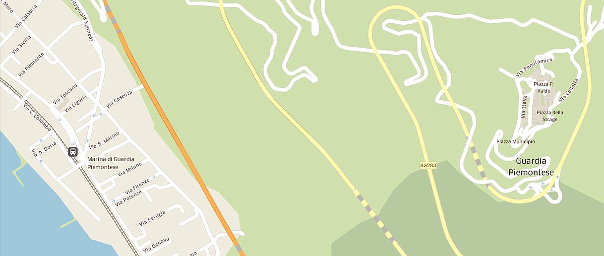 Karte von Guardia Piemontese - Stadtplan Guardia Piemontese